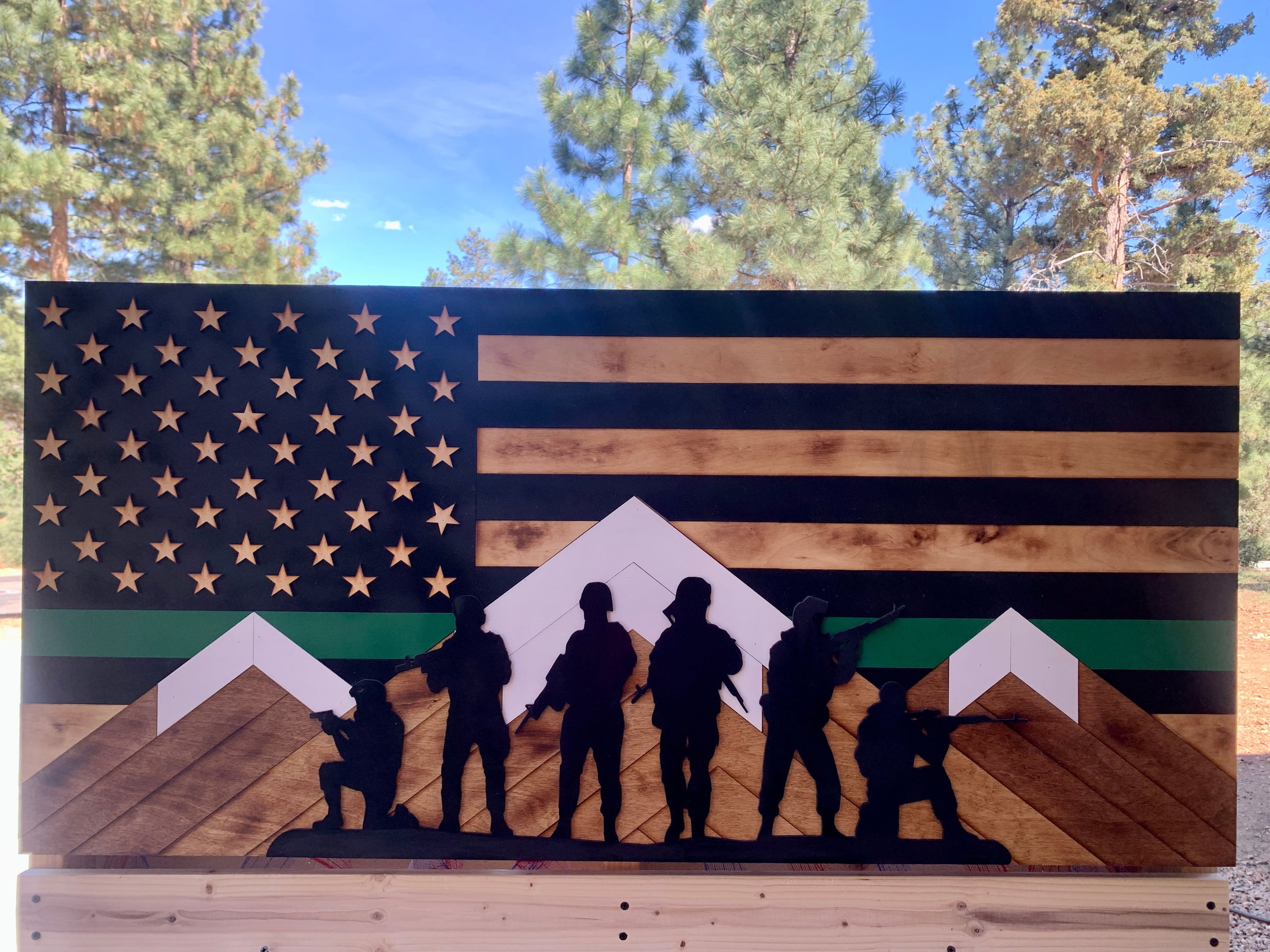 Military Wood Flag | Mountain Memories Workshop